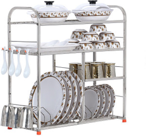 Daaduji Utensil Kitchen Rack Steel 4 Layer 24x24 Inch Kitchen Dish Rack ...