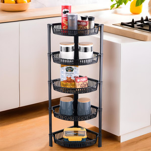 KUBER INDUSTRIES Containers Kitchen Rack Plastic 5 Tier Folding Plastic ...