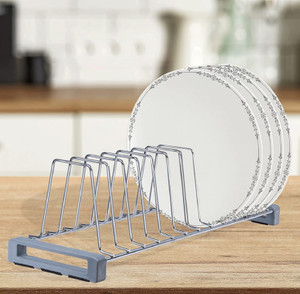 Plantex Plate Kitchen Rack Steel Stainless Steel Dish Rack/Plate Stand ...