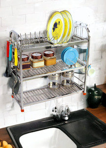 Amol Utensil Kitchen Rack Steel Premium Stainless Steel Dish / Plate ...