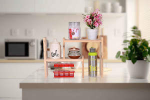 JCT AGRICO Containers Kitchen Rack Wood natural wooden kitchen rack ...