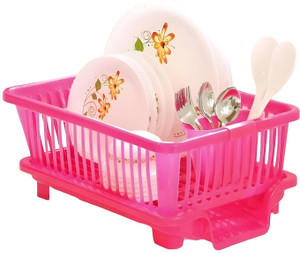 AK10ZONE Dish Drainer Kitchen Rack Plastic 3 in 1 Large Durable Plastic ...