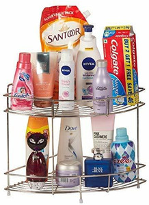 Spacekeeper Multipurpose Stainless Steel 2-Tier Corner Storage Rack ...