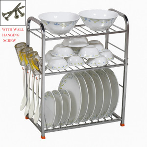 Steelora Utensil Kitchen Rack Steel Steel Wall Hanging Kitchen Rack for ...