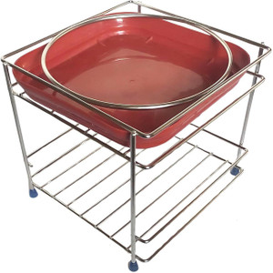 Sarvatr Matka Kitchen Rack Steel SS Fleat Matka Stand With Plastic Tray ...