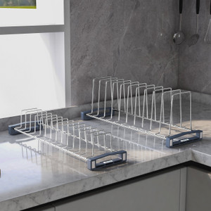 Plantex Plate Kitchen Rack Steel Stainless Steel Thali Stand/Rack for ...