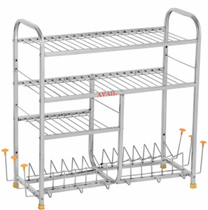AVAIL Utensil Kitchen Rack Steel 4 Shelves Dish Rack | 24 x 24 Inch ...