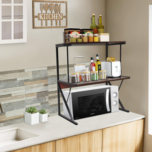 TONY STARK Utensil Kitchen Rack Wood, Steel Multipurpose 3 Tier ...