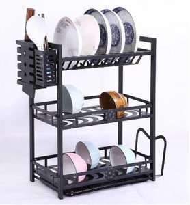 lucario Dish Drainer Kitchen Rack Carbon Steel Metal Dish Drying Rack ...