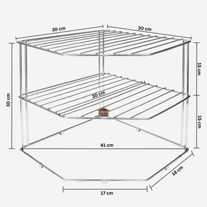 urban kraft Utensil Kitchen Rack Steel 3 Tier L-Shape Kitchen Corner ...