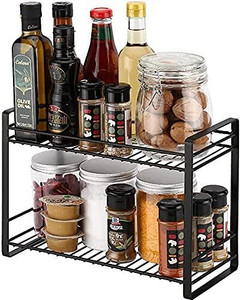 Quicky Cutlery Kitchen Rack Iron Quicky Black 2 tiered Multipurpose ...