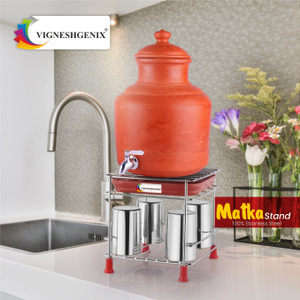 Vigneshgenix Utensil Kitchen Rack Steel Stainless Steel Matka Stand ...