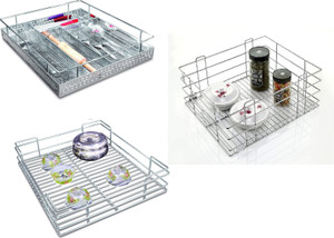 Winstar Utensil Kitchen Rack Steel Set of 3 Modular Kitchen Basket| 4 ...