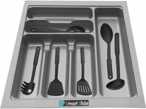 SMART SLIDE Utensil Kitchen Rack Plastic Cutlery Tray For Modular ...