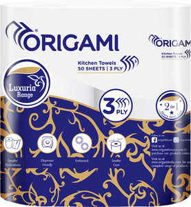 Origami Kitchen Tissue Paper Roll Pack of 2 - 50 Sheets Per Roll Price ...