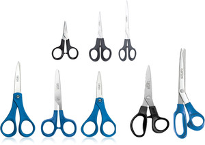Cartini Set of 8 Home & Office Use Stainless Steel All-Purpose Scissor ...