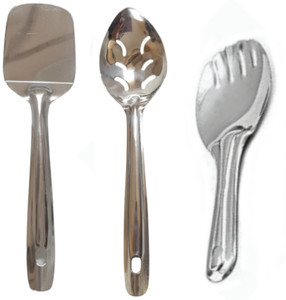 ESS KAY Set of 3 stainless steel kitchen utility serving spoons Kitchen ...