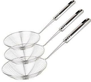 Jhara 3PCS Stainless Steel Deep Fry Set Size :14,16,18 cms Kitchen Tool ...