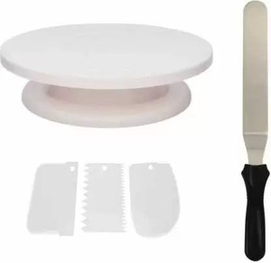 Vibgyor Products Cake Decorating Turntable, Icing Smoothing Scrappers ...