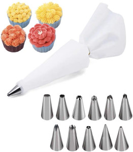lukzer Set of 12Pc Cake Decorating Nozzles Set Stainless Steel Round ...