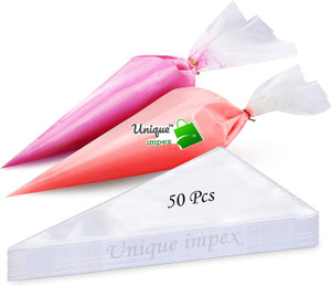 Unique Impex 50 Pcs Disposable Frosting Transparent Icing Piping Bags ...