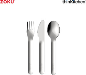 Zoku Stainless Steel Kids Pocket Utensil Set - Shark Kitchen Tool Set ...