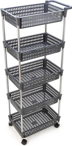 FLYUP 5 layer Storage Multipurpose Rack Utility Shelf with Wheels for ...