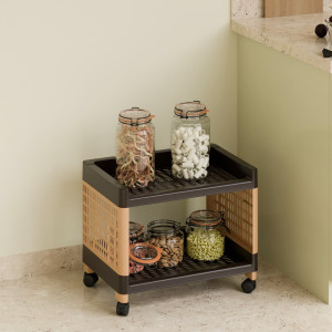 Flexcube 2 Tier Multipurpose Rolling Utility Cart Rack Stand for Home ...