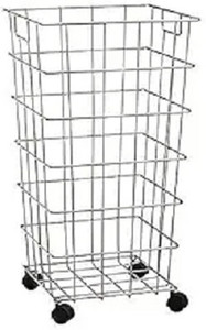 Indian Decor 3180 Spacing Movable Laundry Basket On Wheels/Wire Basket ...