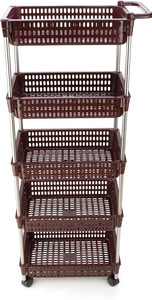 Flexcube 5 Layer Kitchen Storage Trolley with Wheel and Handle, Rolling ...