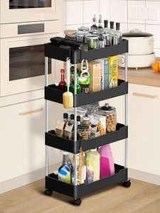 KITCHMAX Kitchen Storage Layered Slim Rack Storage Plastic Kitchen ...