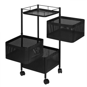 NFI essentials Multi-Purpose Kitchen Trolley with Wheels, 3 Layer Metal ...
