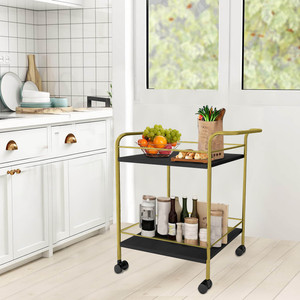 MYOZ Premium Metal Kitchen, Bar & Breakfast Serving Trolley with Wheels ...