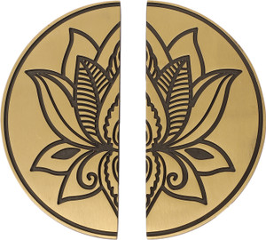 Two Moustaches Lotus Flower Design 6 Inches Brass Door Handle Pair ...