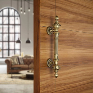 LAPO 14 inch Lotus Handles for Main Door(Antique Finish-Zinc Alloy ...