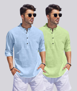 ZARTHA Men Solid Straight Kurta - Buy ZARTHA Men Solid Straight Kurta ...