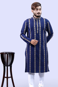Tibra Collection Men Striped Straight Kurta - Buy Tibra Collection Men ...