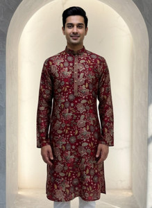 JUGG JUGG JEEYO Men Self Design Straight Kurta - Buy JUGG JUGG JEEYO ...