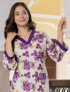 KJFAB Women Printed Straight Kurta - Buy KJFAB Women Printed Straight ...