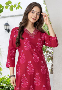 KJFAB Women Printed Straight Kurta - Buy KJFAB Women Printed Straight ...