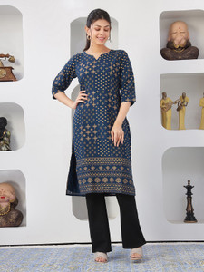 Anmi Printed Women Straight Kurta - Buy Anmi Printed Women Straight ...