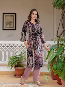 Anmi Floral Print Women Straight Kurta - Buy Anmi Floral Print Women ...