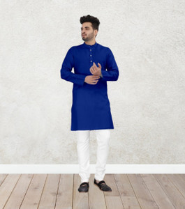 Shree Dutt Creation Men Solid Straight Kurta - Buy Shree Dutt Creation ...