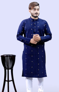 Tibra Collection Men Woven Design Straight Kurta - Buy Tibra Collection ...
