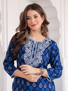 KJFAB Women Embroidered Straight Kurta - Buy KJFAB Women Embroidered ...