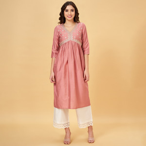 Rangmanch by Pantaloons Women Dyed/Ombre Flared Kurta - Buy Rangmanch ...