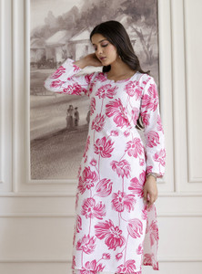 Chafi Collection Women Floral Print, Printed Straight Kurta - Buy Chafi ...