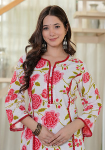 KJFAB Women Printed Straight Kurta - Buy KJFAB Women Printed Straight ...