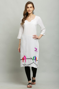 FIRE FIGURE Women Embroidered A-line Kurta - Buy FIRE FIGURE Women ...