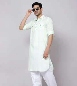 sultan Men Solid Pathani Kurta - Buy sultan Men Solid Pathani Kurta ...